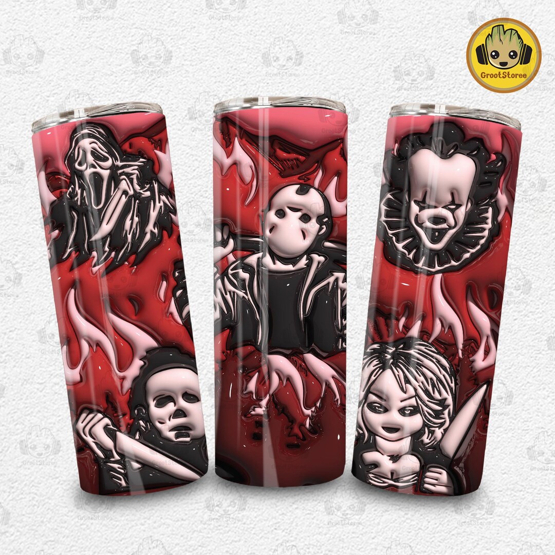 3D Horror Killers 20 Oz Skinny Tumbler Design Sublimation - Etsy