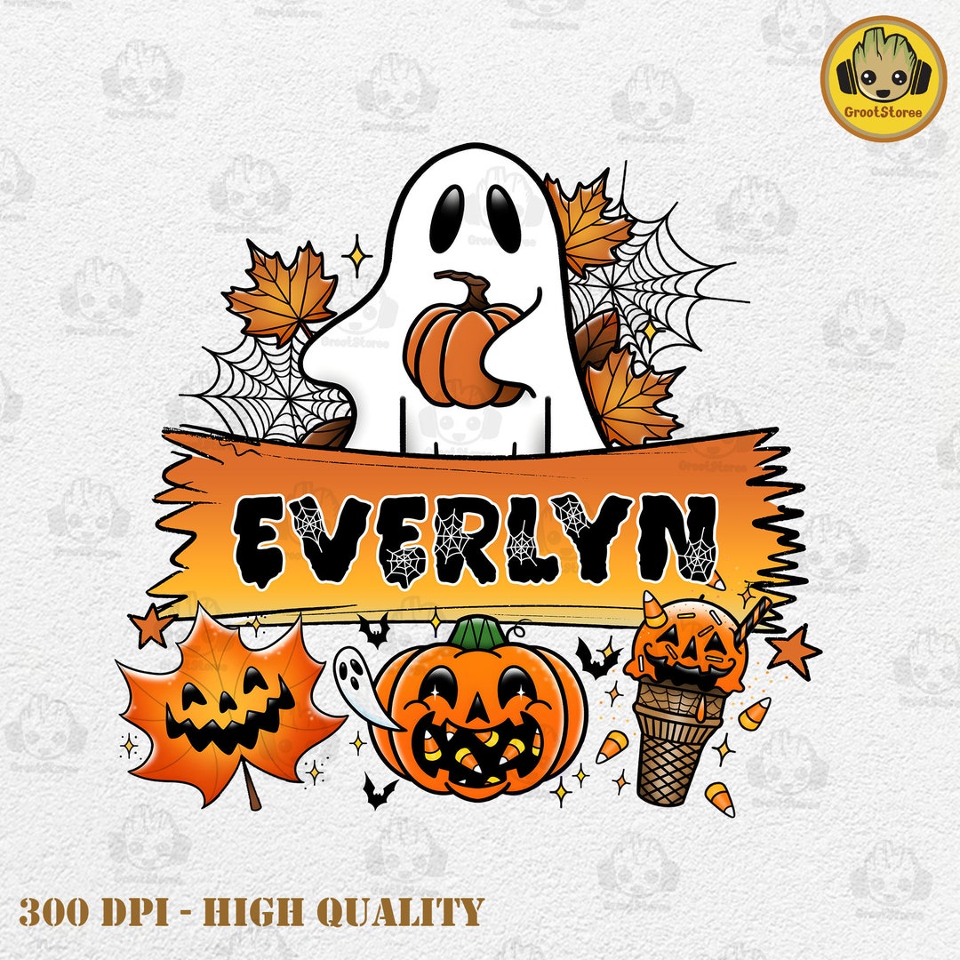 CUSTOM KID Name Halloween Ghost PNG Cute Horror Characters - Etsy