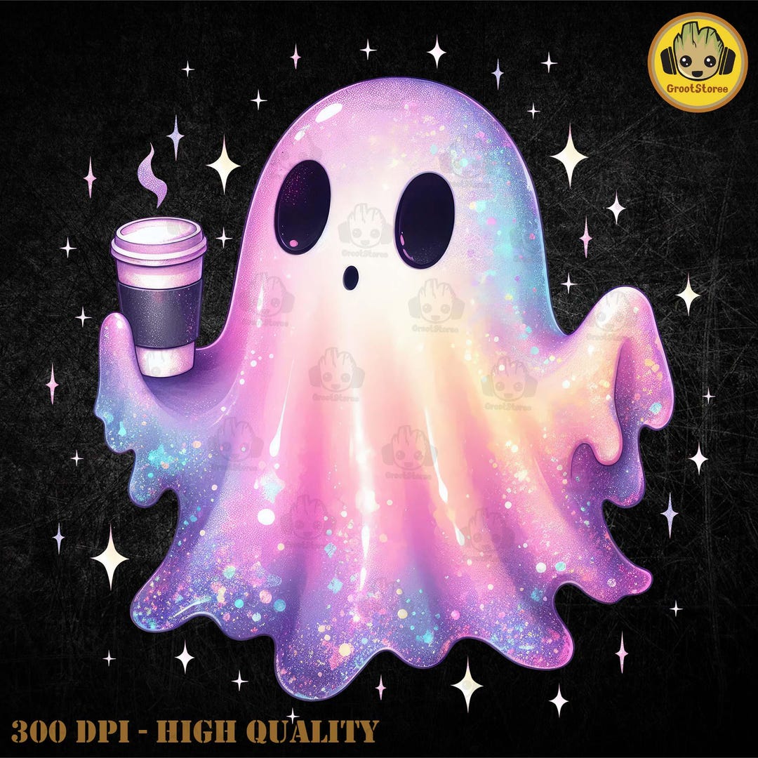Retro Rainbow Ghost Png, Hologram Halloween Ghost Png, Spooky Season ...