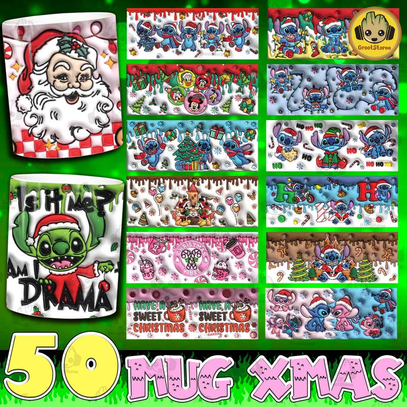 3d Cartoon Mug Christmas - Etsy UK