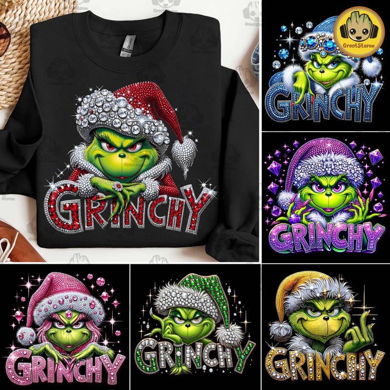Rhinestone Grinch for Tumbler - Etsy