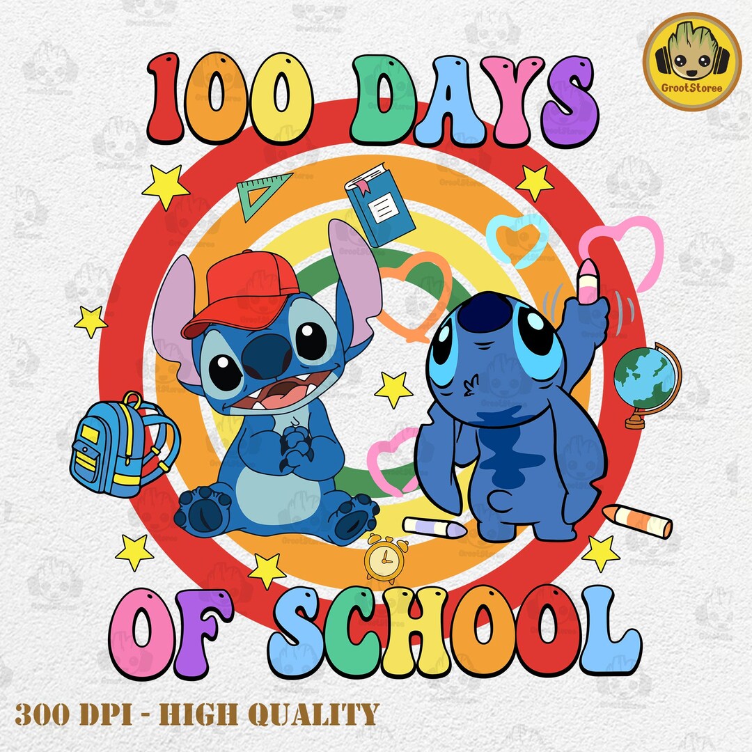 Cartoon 100 Days of School PNG, School 100th Day Cartoon Shirt Png ...