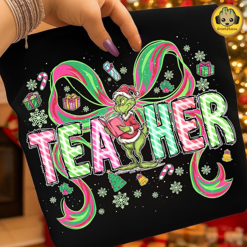 Green Grinch Teacher Shirts - Etsy UK