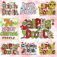 Christmas Doodle Letters Png Bundle, Christmas Alphabet Png, Hand Drawn ...
