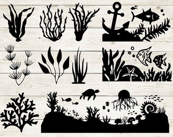 Underwater Svg, Underwater Scene Svg, Underwater Landscape, Scuba Diver ...