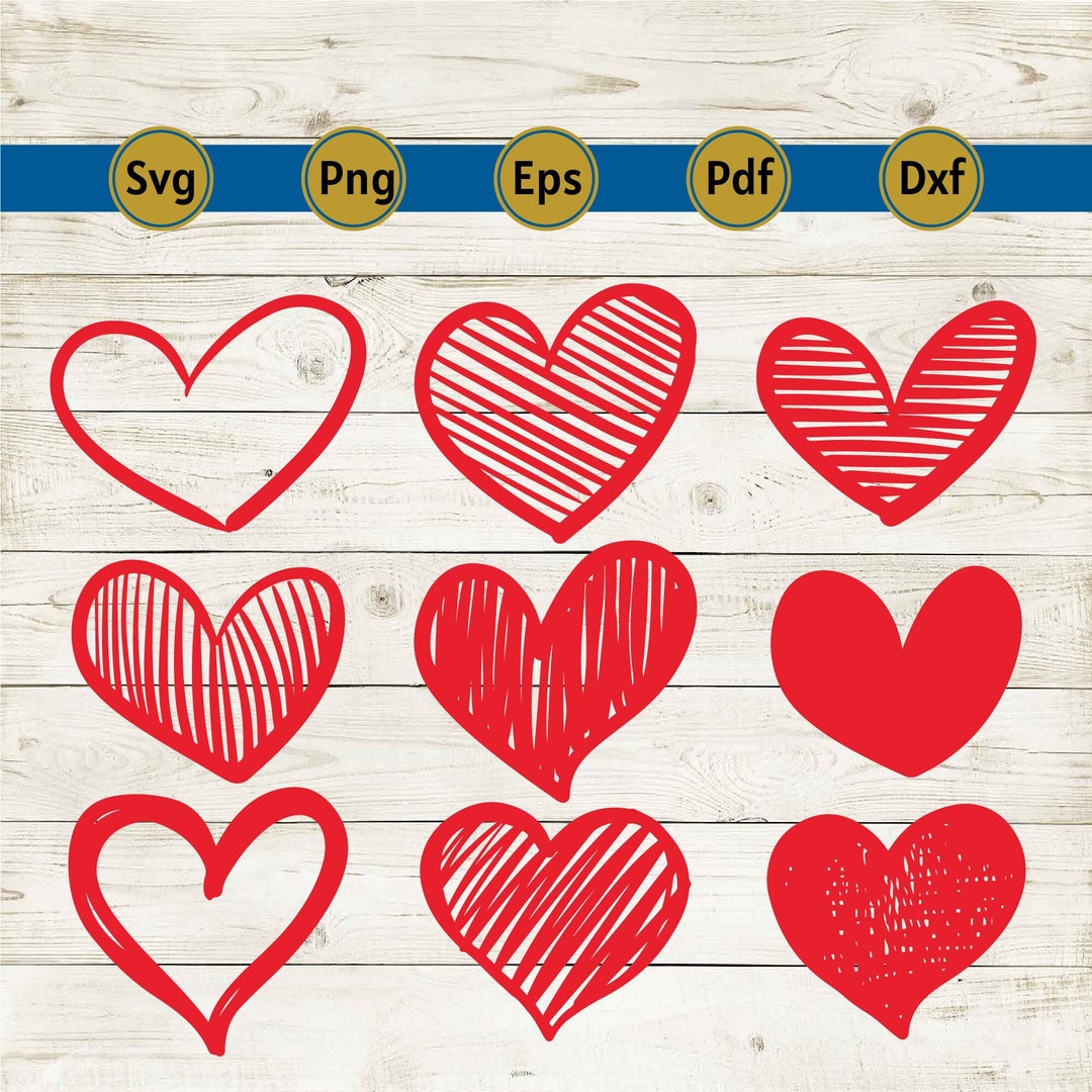 Red Heart Svg, Doodle Heart Svg, Heart Png Clipart, Love Svg, in Feb We ...