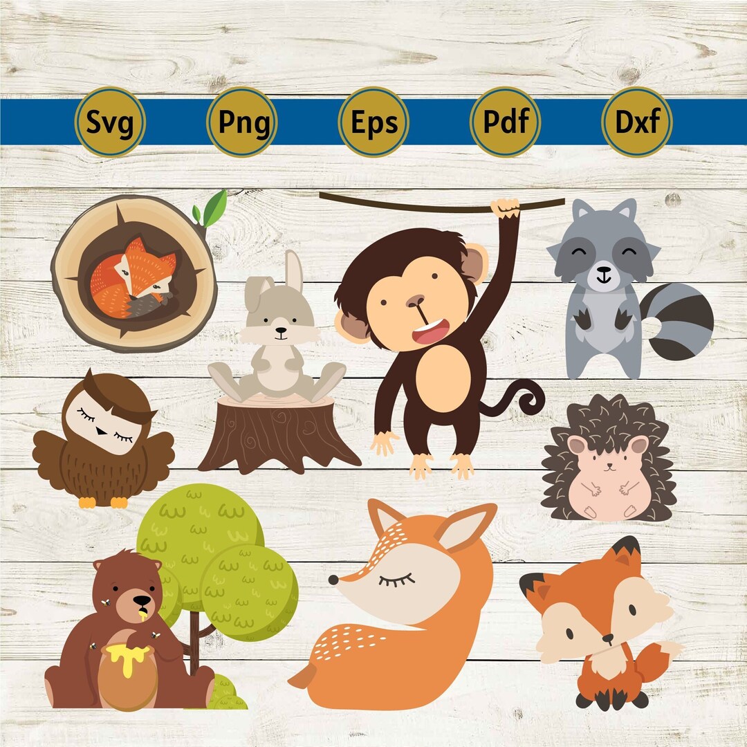 Woodland Animals Svg, Woodland Animals Png, Woodland Svg, Fox Svg, Wolf ...