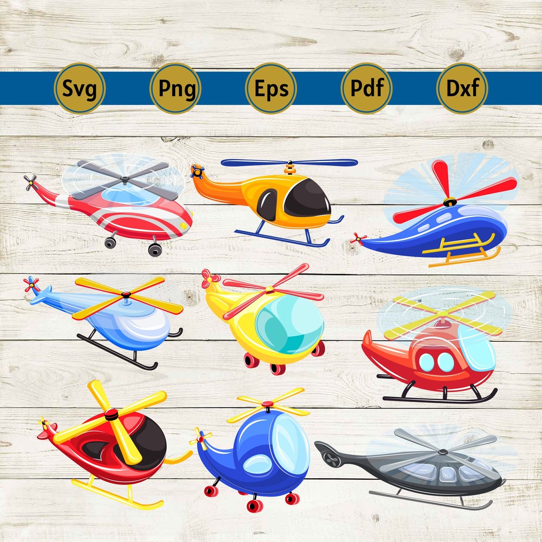 Cute Helicopter Svg, Helicopter Cartoon Png, Helicopter Sublimation ...