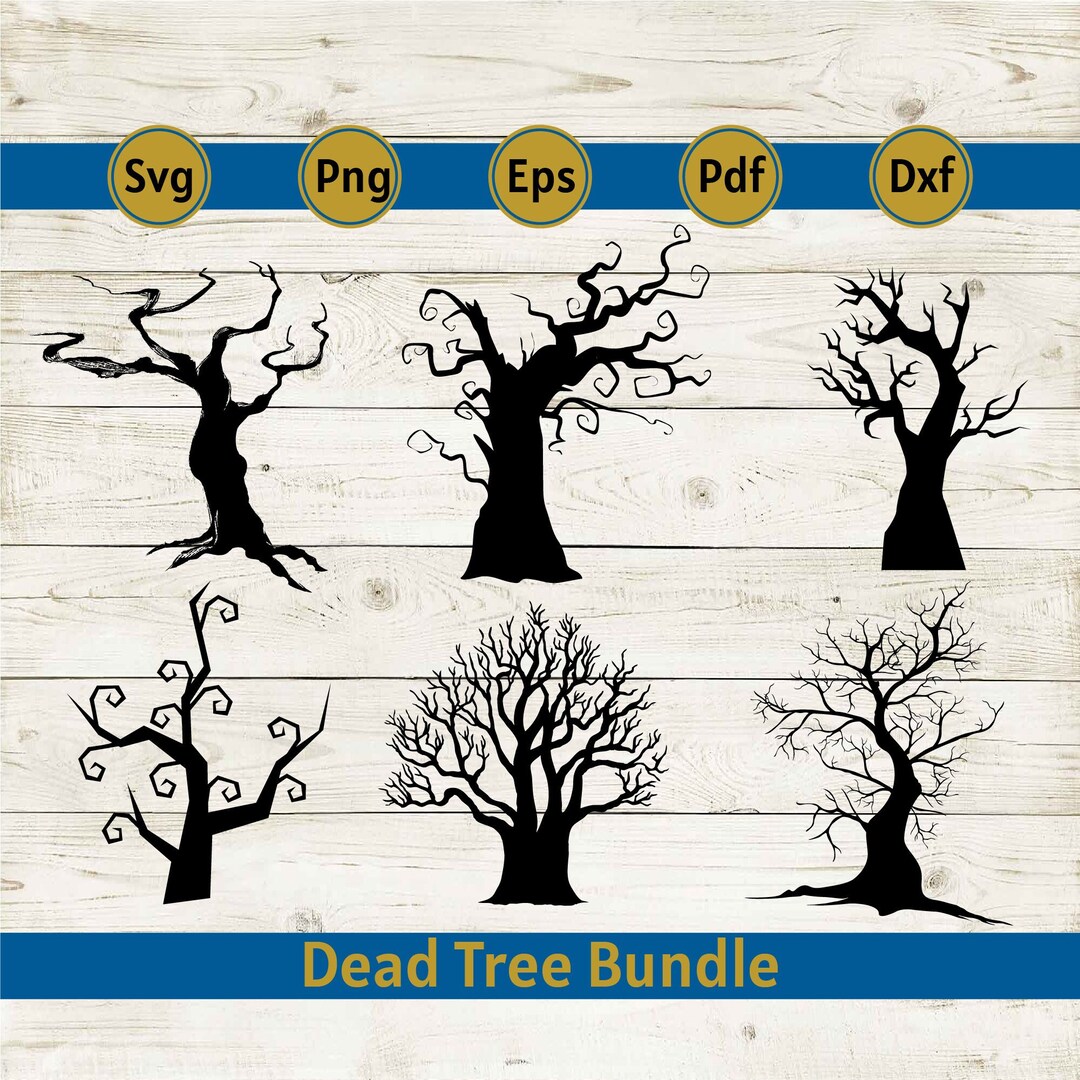 Dead Trees Silhouettes Bundle SVG, Spooky Halloween Trees SVG Designs ...