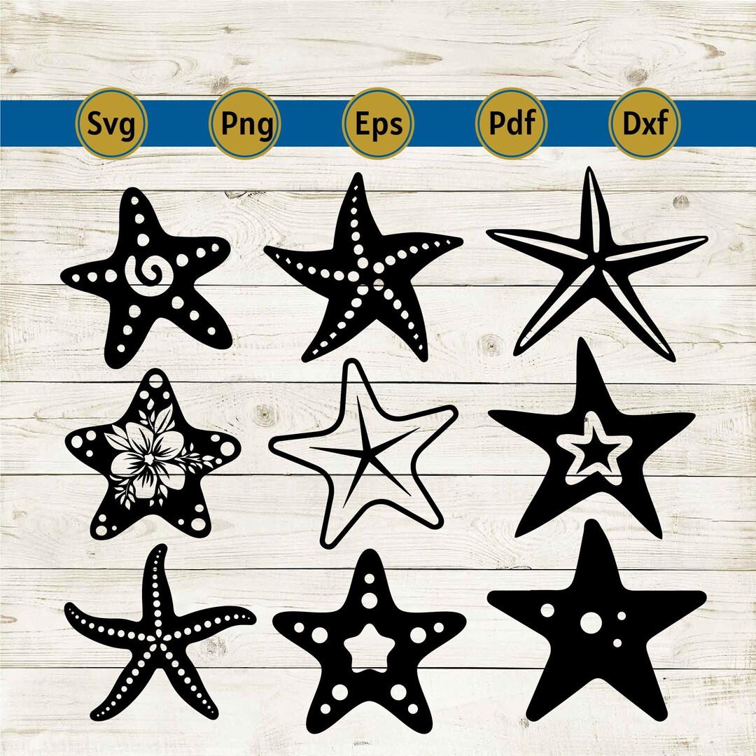 Starfish Svg, Starfish Png, Starfish, Sea Shell Svg, Under the Sea Svg ...