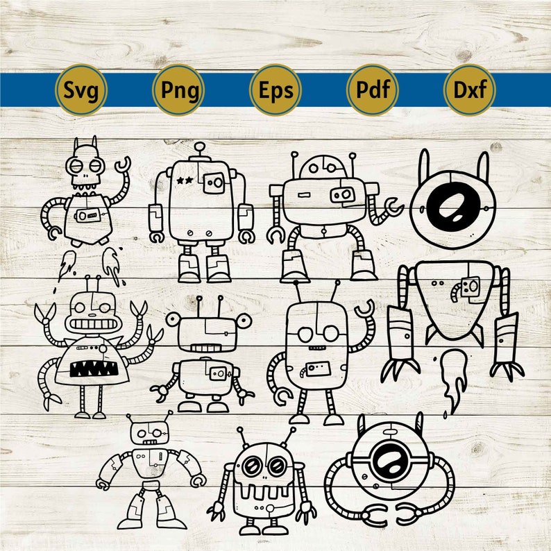 Robot Svg, Robot Clipart, Robot Shirt, Robot Digital File, Robot ...