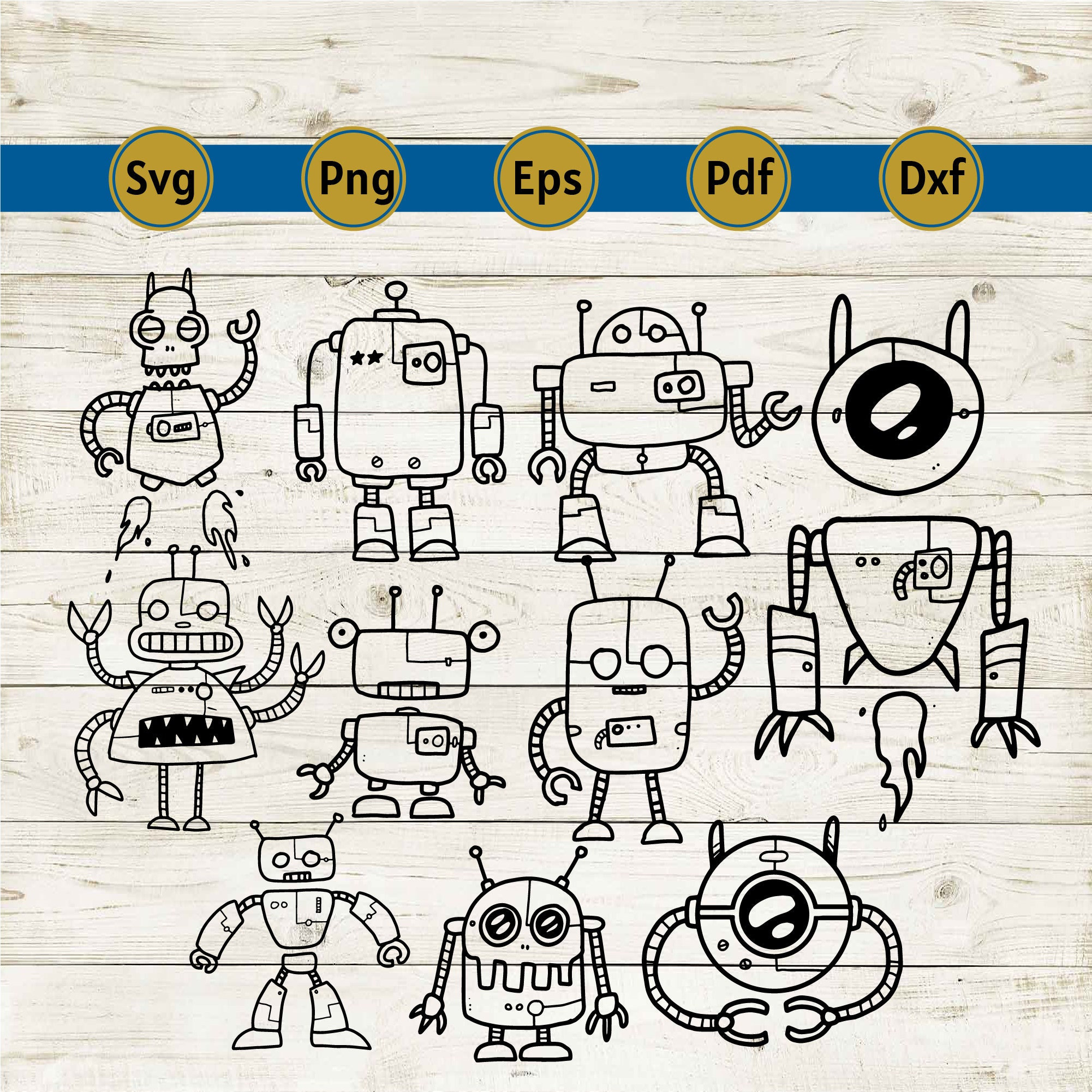 Robot Svg, Robot Clipart, Robot Shirt, Robot Digital File, Robot ...