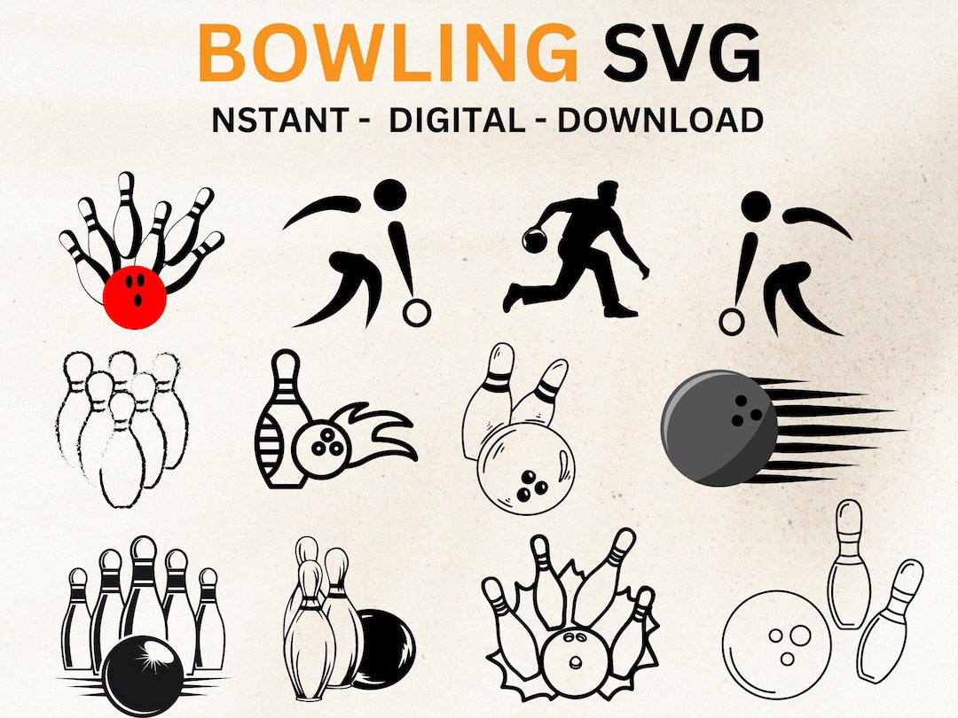 Bowling Svg, Bowling Png, Bowling Pins Svg, Bowling Clipart, Bowling ...
