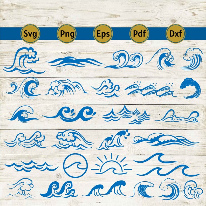 Ocean Wave Svg, Wave Svg, Wave Png Clipart, Sun and Wave Svg, Beach Svg ...