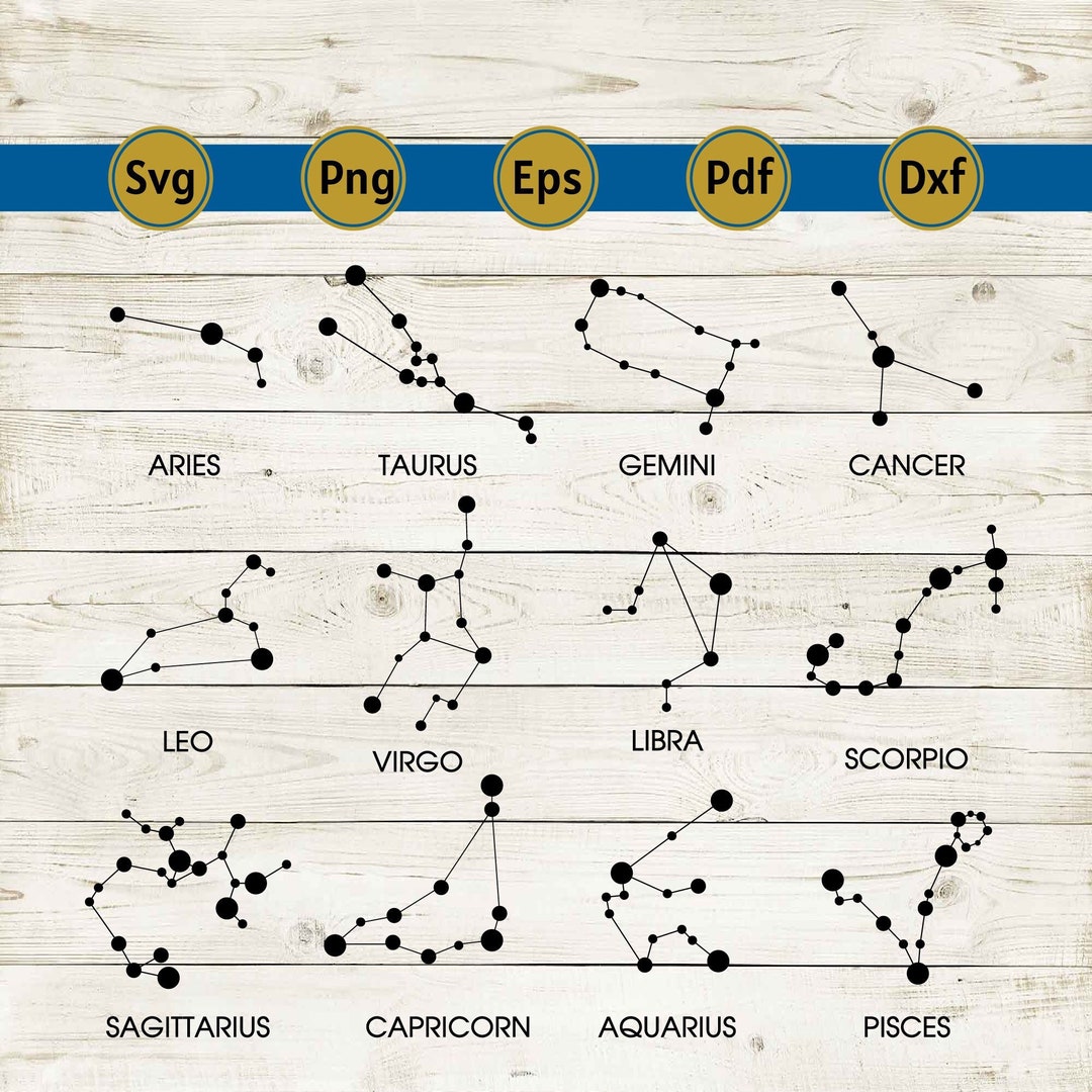 Constellation Svg, Zodiac Svg, Horoscope Svg, Astrology Svg, Zodiac ...