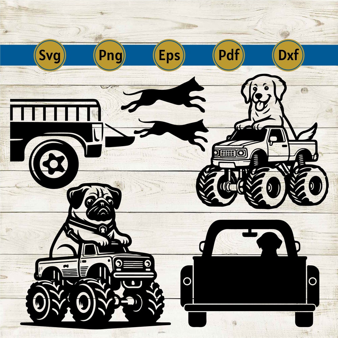 Peeking Dog Svg, Dog in Truck Svg, Hunting Dog Svg, Peeking Dog Clipart ...