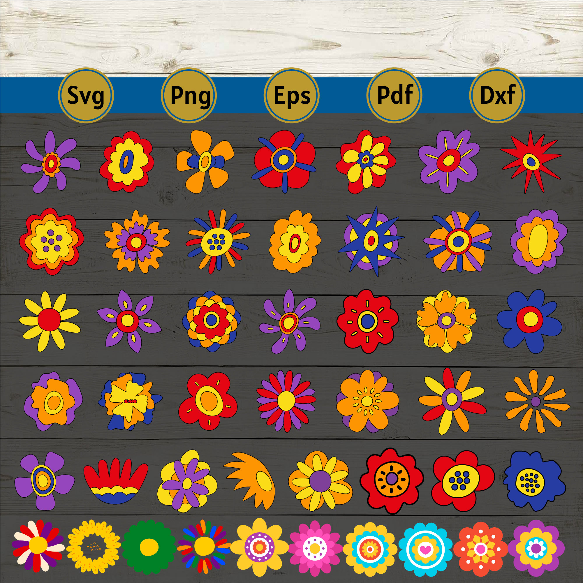 Flower Power Svg Retro Flower Svg Daisy Svg Hippie Svg - Etsy
