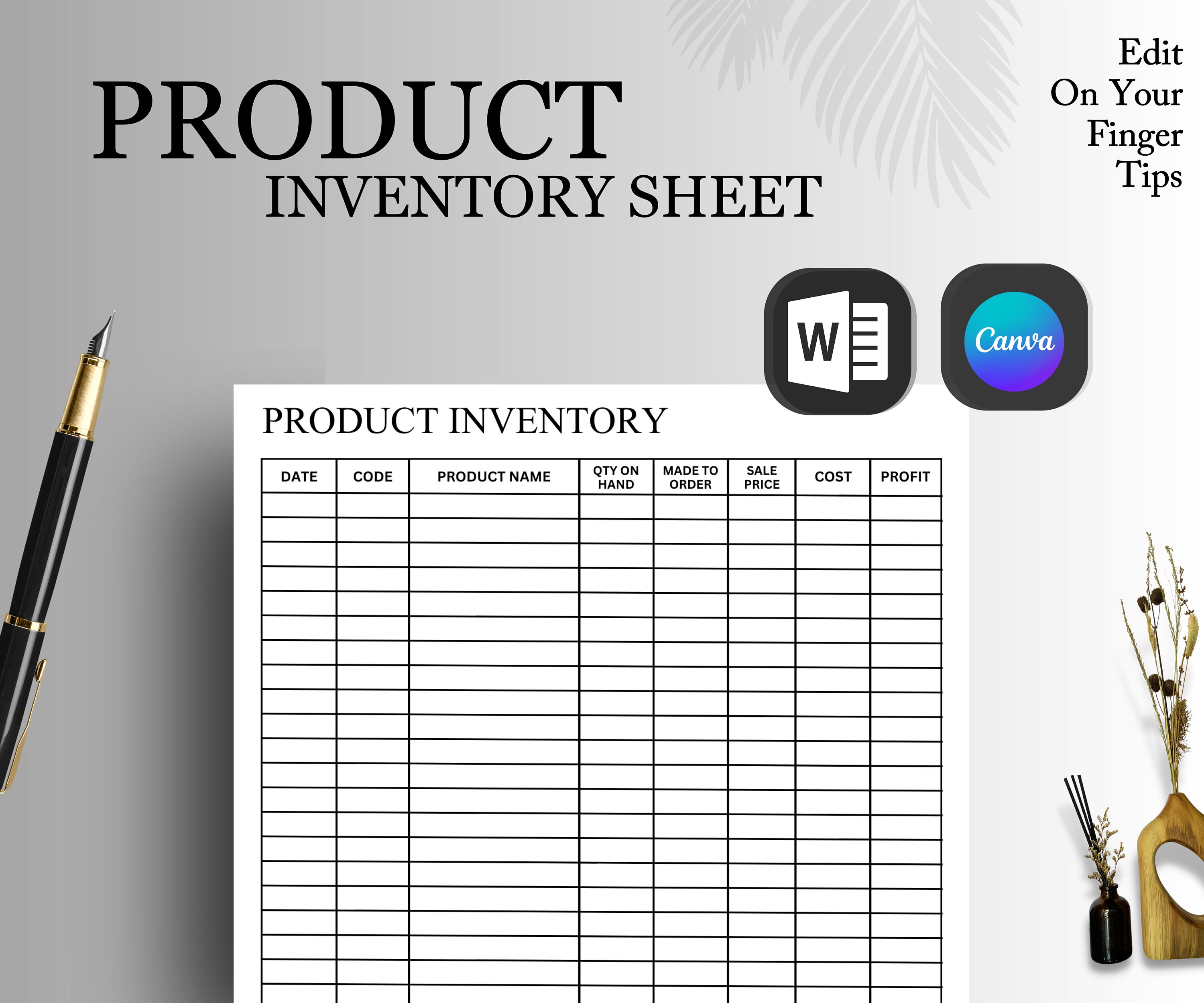 Inventory Management, Inventory Tracker, Inventory Sheet, Inventory ...