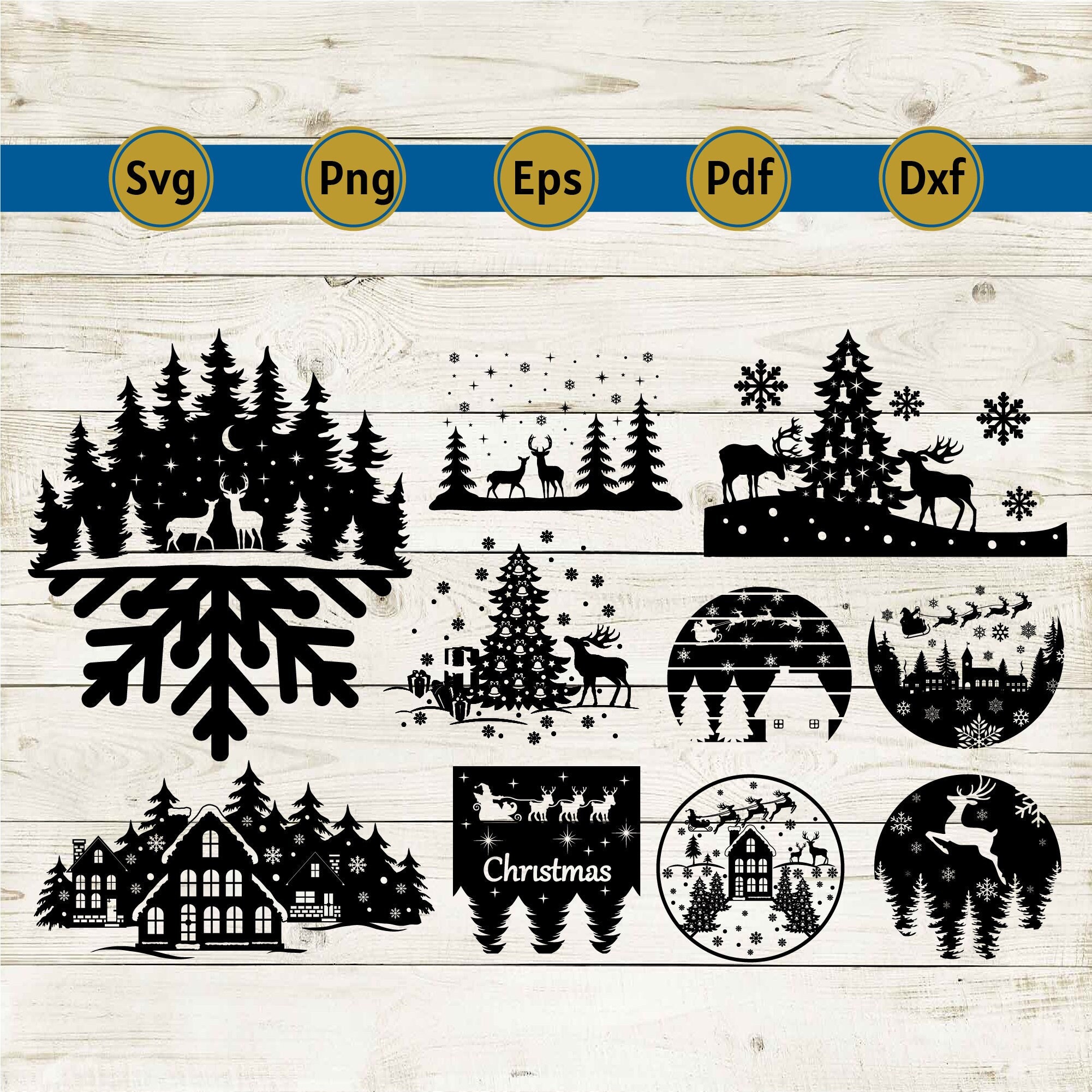 Christmas Scene Svg, Christmas Village, Christmas Svg, Christmas Png ...
