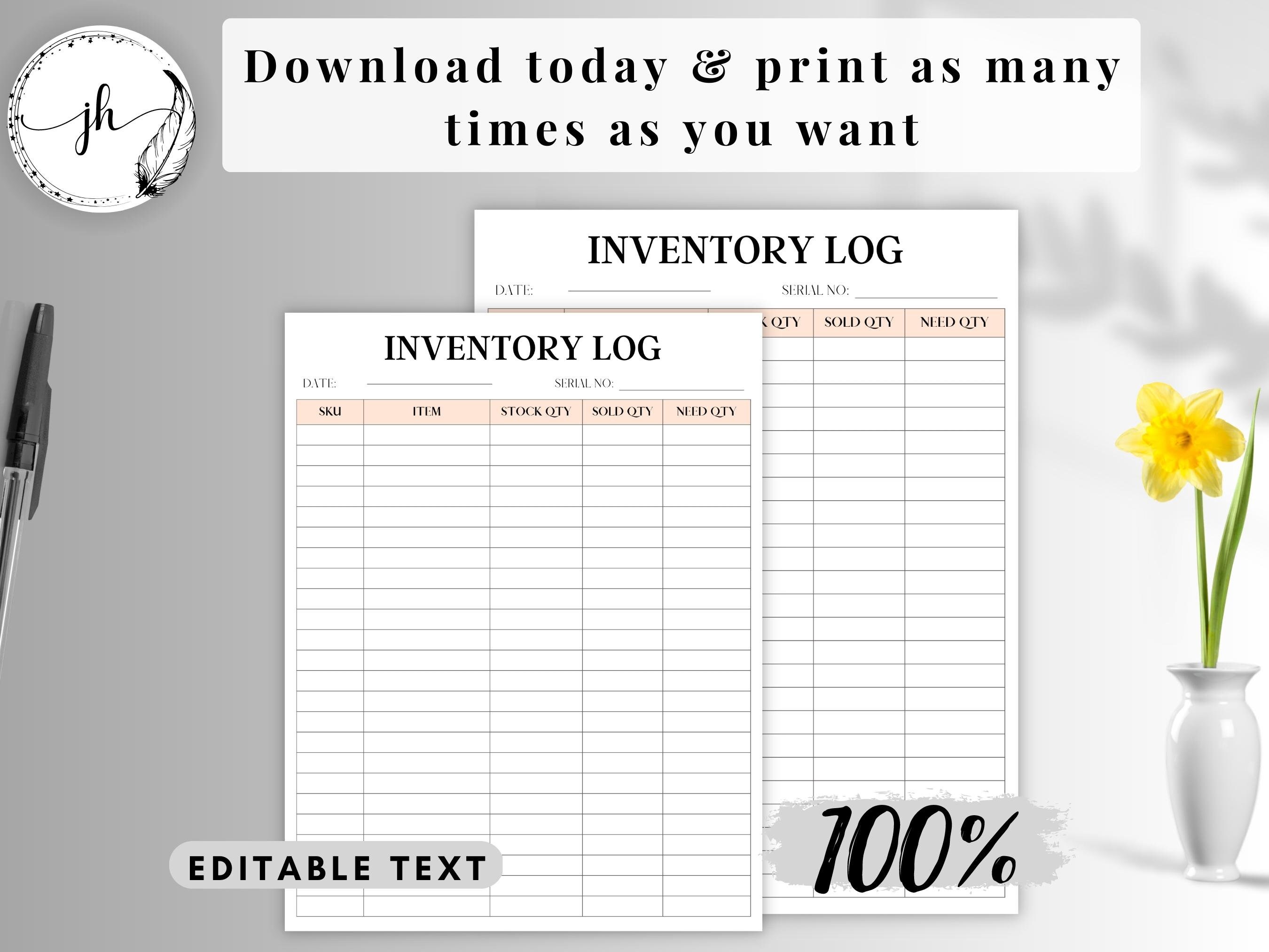 Inventory Management, Inventory Tracker, Inventory Sheet, Inventory ...