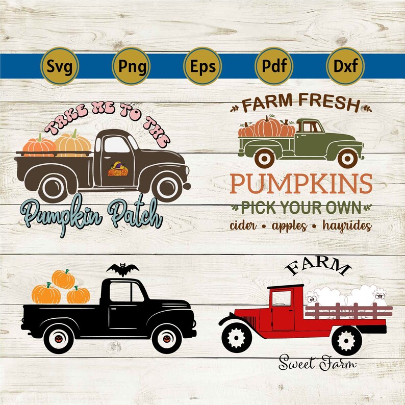 Christmas Truck Svg, Red Truck Svg, Farm Truck Svg, Truck Svg, Pumpkin ...