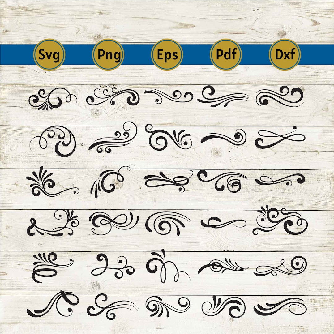 Filigree Svg, Swirl Svg, Swirls Svg, Flourish Svg, Scroll Svg, Doodle ...