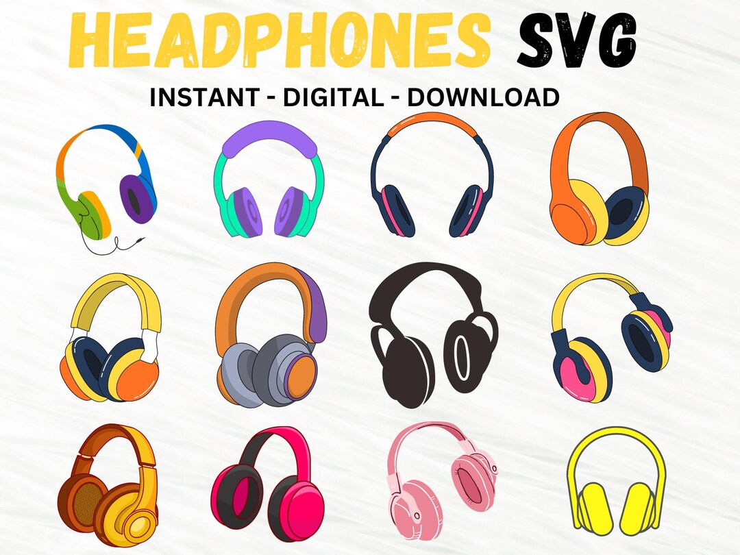 Headphone SVG, Headphones Png Clipart, Headset Svg, DJ Svg, Music Svg ...