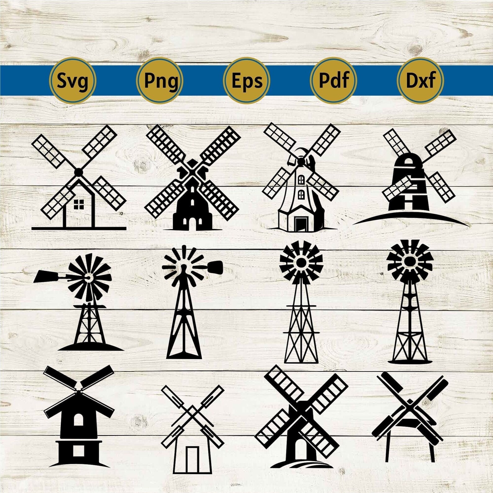 Windmill Svg, Windmill Png, Barn Svg, Windmill Wall Decor, Windmill ...