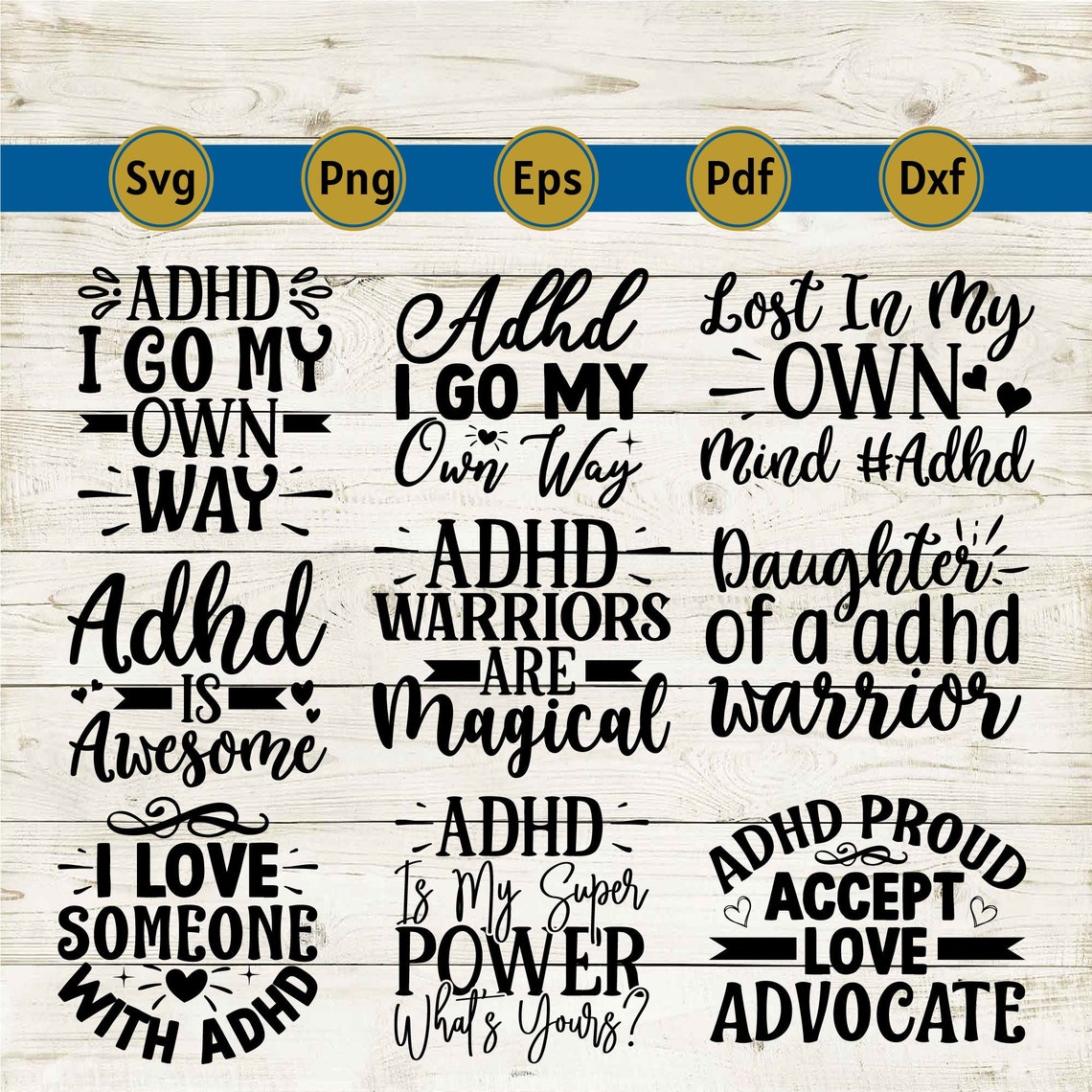 Adhd Awareness Svg, Adhd Svg, Adhd Shirt, Adhd Sticker, Autism Svg ...