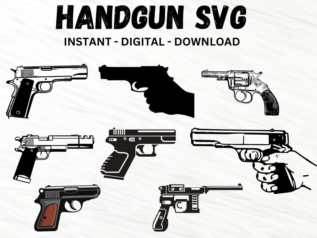 Handgun Svg, Military Weapon Svg, Pistol Svg, Weapon Svg, Firearm SVG ...