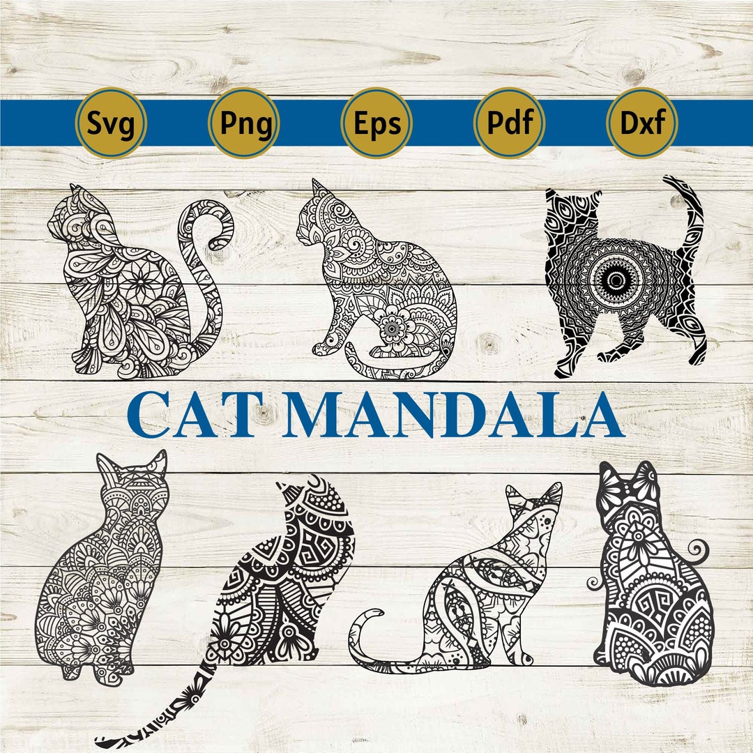Cat Mandala Svg, Mandala Svg, Cat Svg Bundle, Cat Svg, Teacher Cat Svg ...