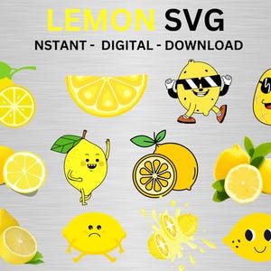 Zitrone svg, Zitrone png, Zitrone Clipart, Zitrone Dekor, Zitrone druck ...