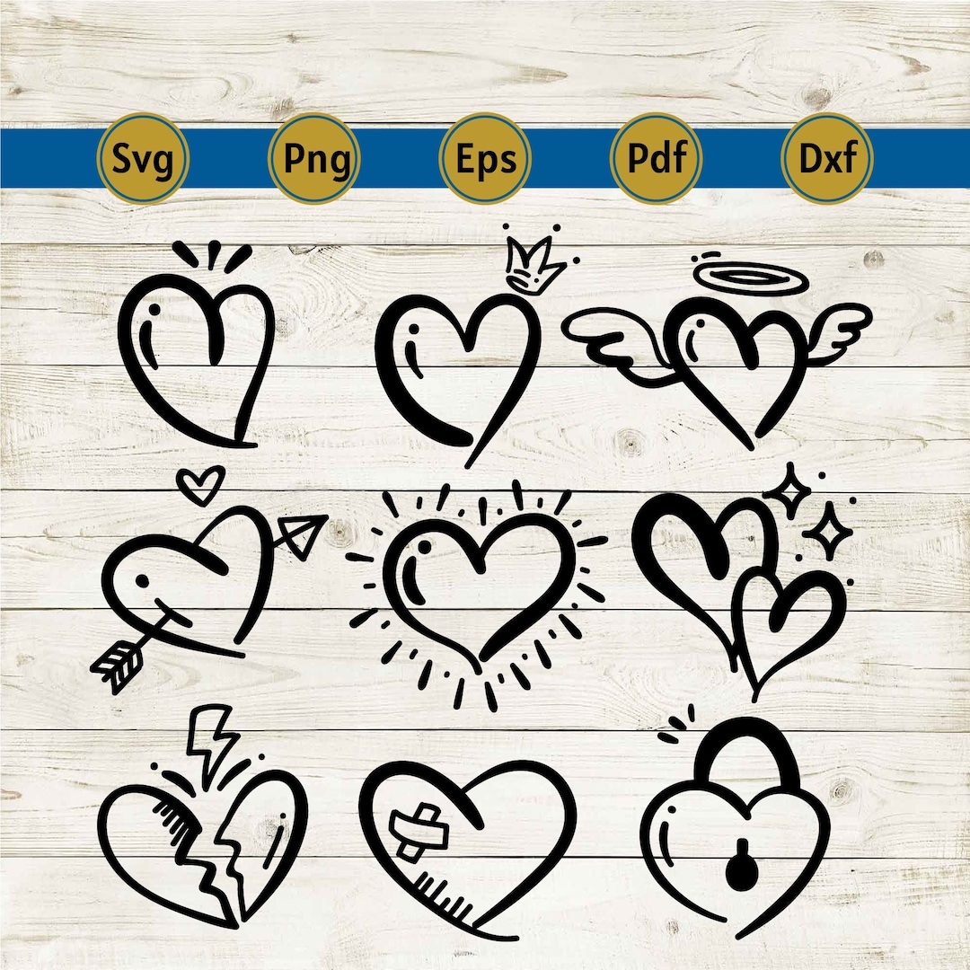 Sketch Heart Svg, Hand Drawn Heart Svg, Heart Svg, Heart Clipart, Love ...