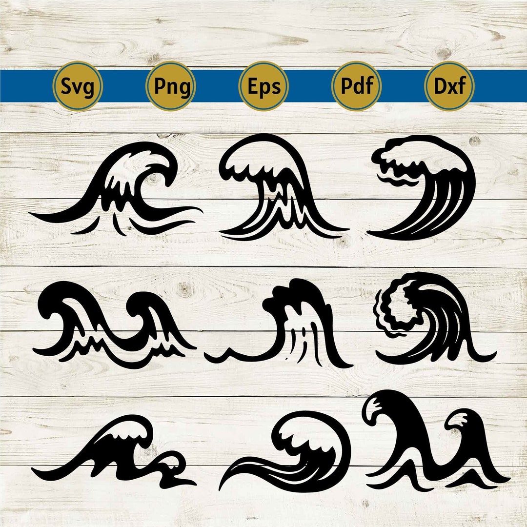 Ocean Wave Svg, Wave Svg, Wave Png Clipart, Sun and Wave Svg, Beach Svg ...
