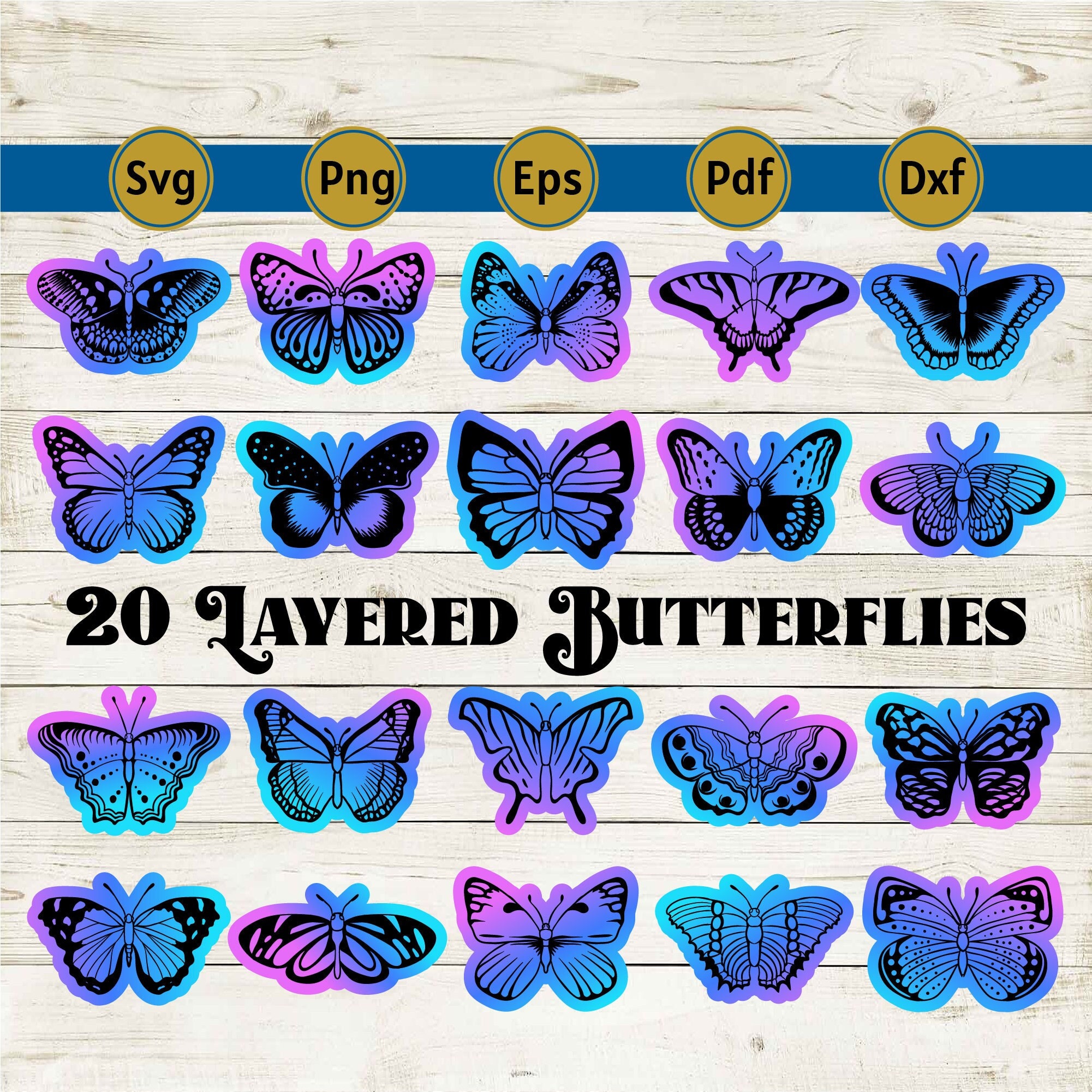 Layered Butterfly Svg Floral Butterfly Svg Butterfly Vector - Etsy