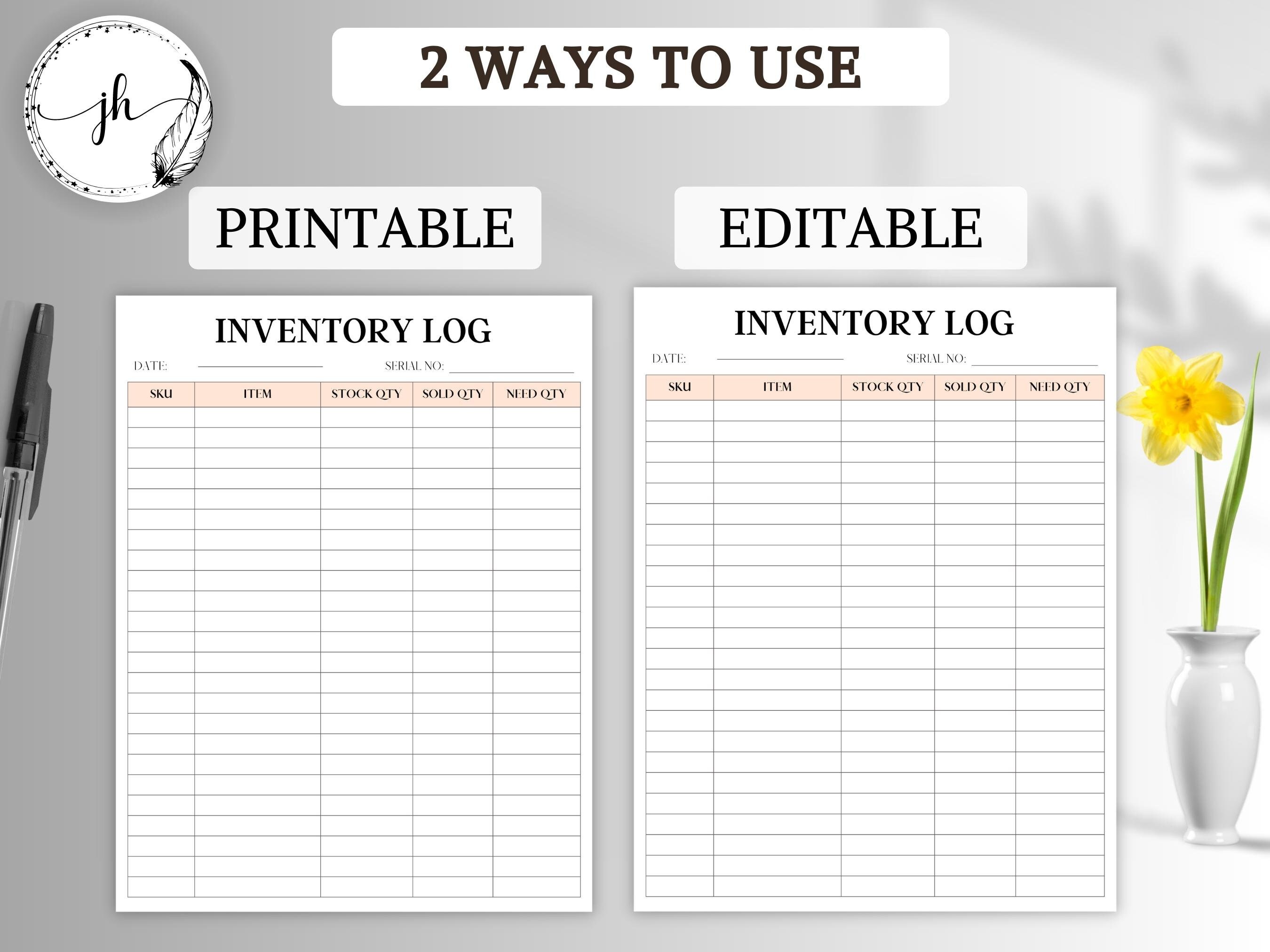 Inventory Management, Inventory Tracker, Inventory Sheet, Inventory ...