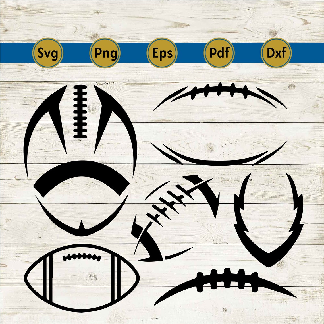 Football Outline Svg Football Laces Svg Football Png - Etsy