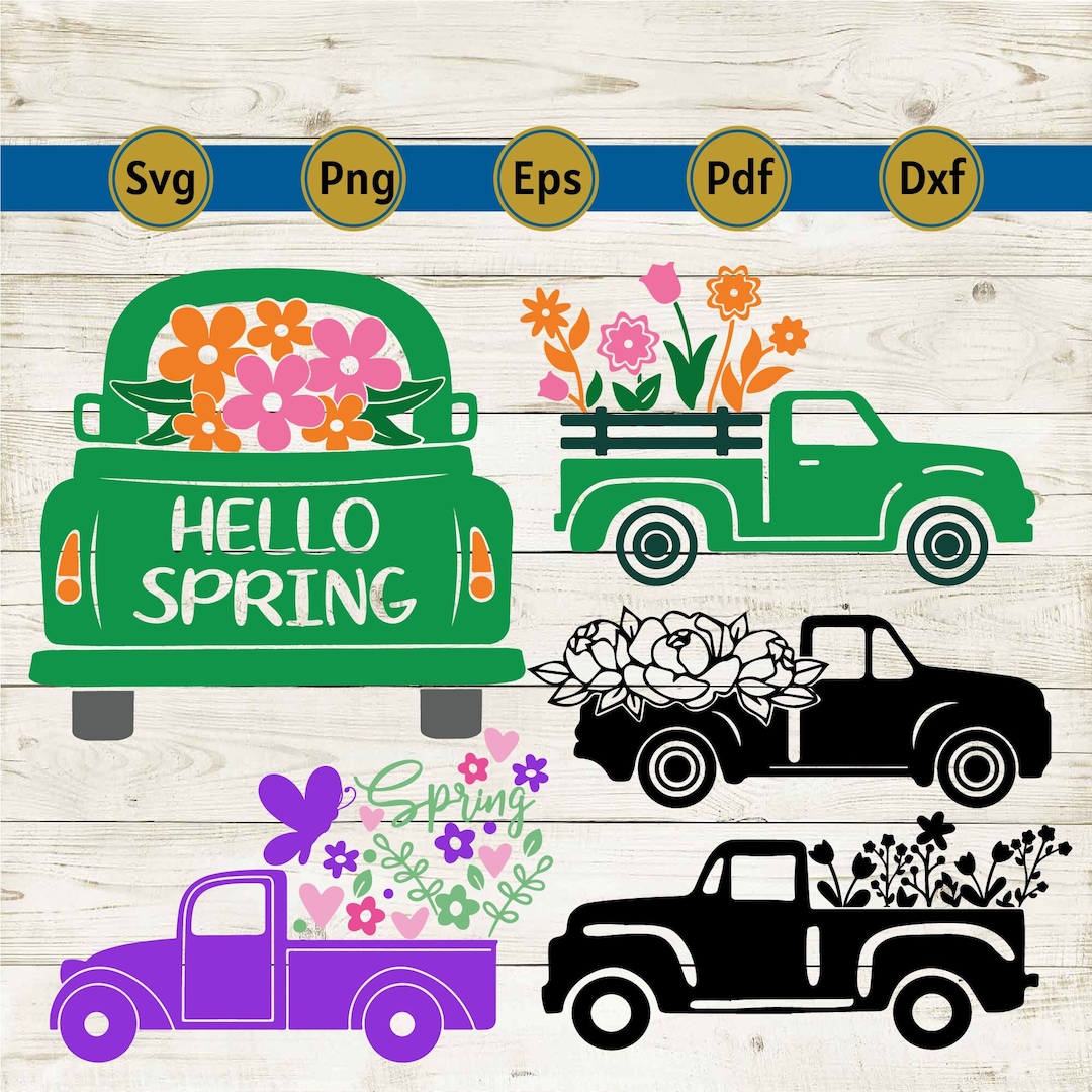 Spring Truck Svg Png, Sublimation Design Spring Truck Clipart ...