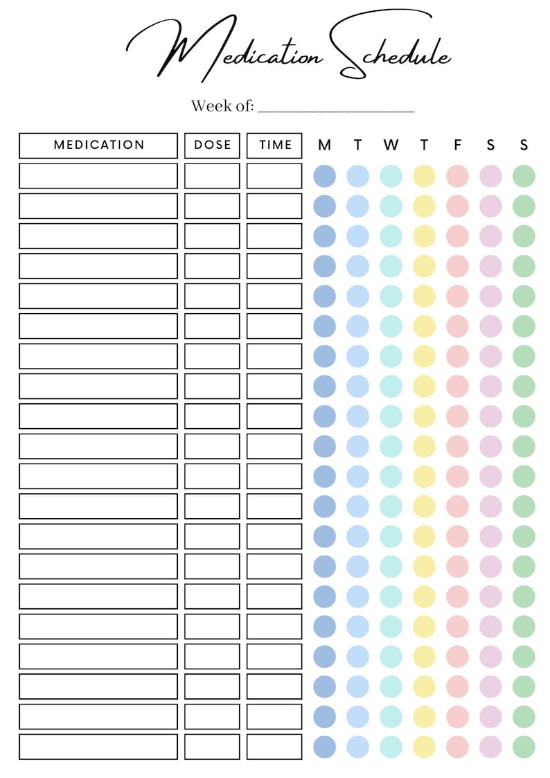 Printable Medication Tracker and Log Keep Your Medicine List Organized ...
