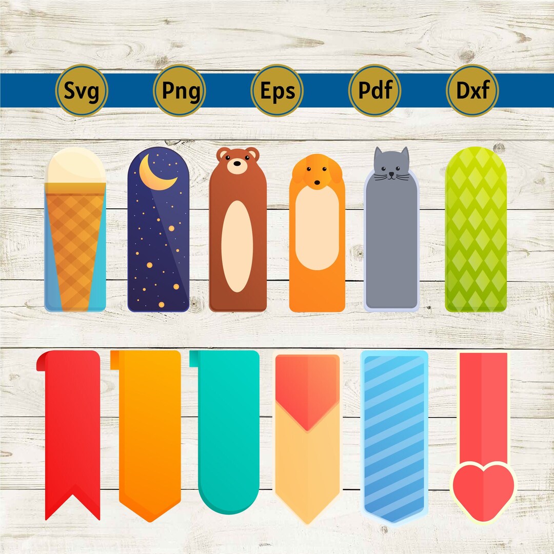Cute Bookmark Svg, Bookmark Template, Book Lover Svg, Glowforge Book ...