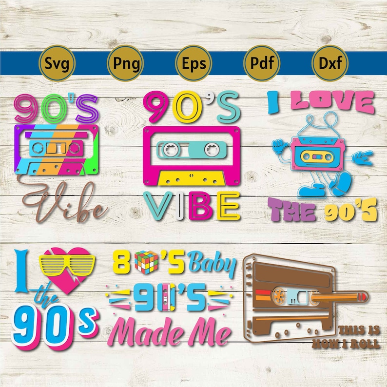 90s Svg 90s Png 90s Clipart 90s Shirt 90s Stickers - Etsy