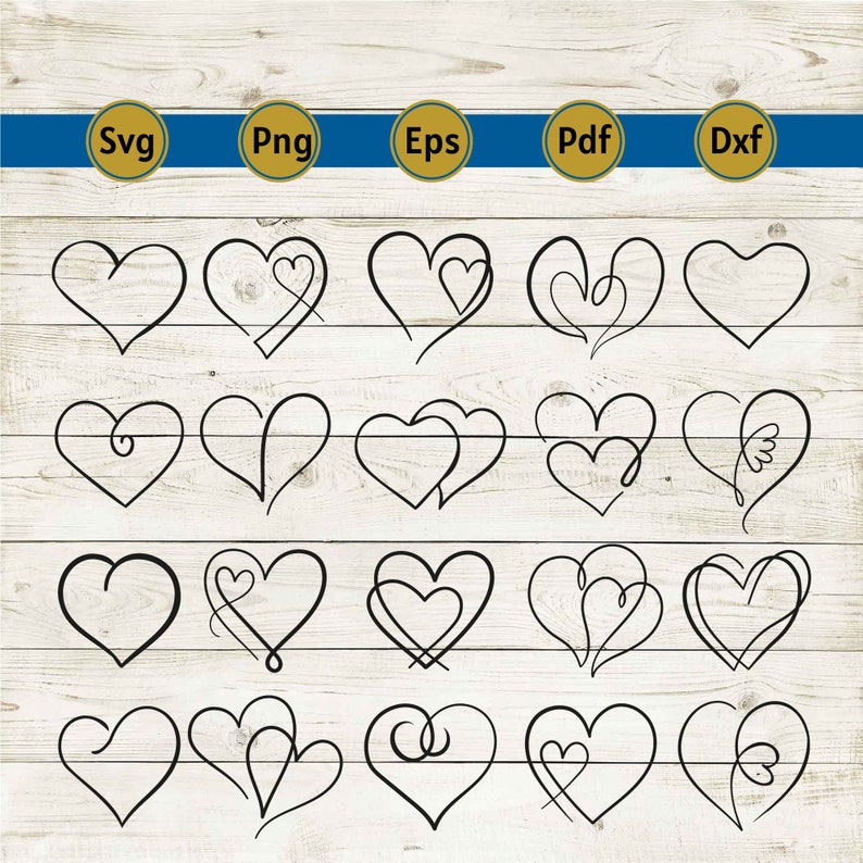 Heart Outline Svg Hand Drawn Heart Svg Sketch Heart Svg - Etsy