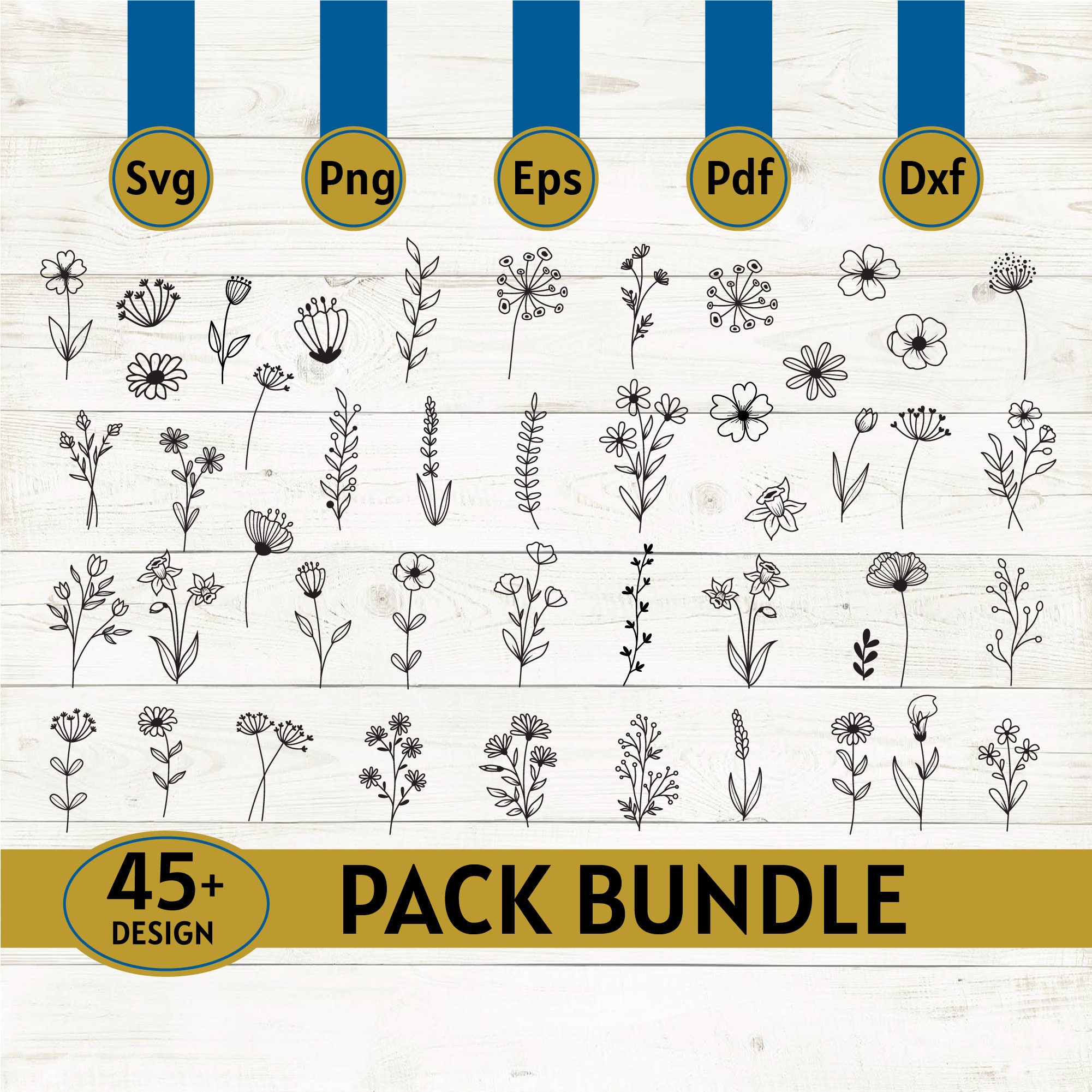 Simple Flower Svg Botanical Svg Botanical Clipart Botanical - Etsy