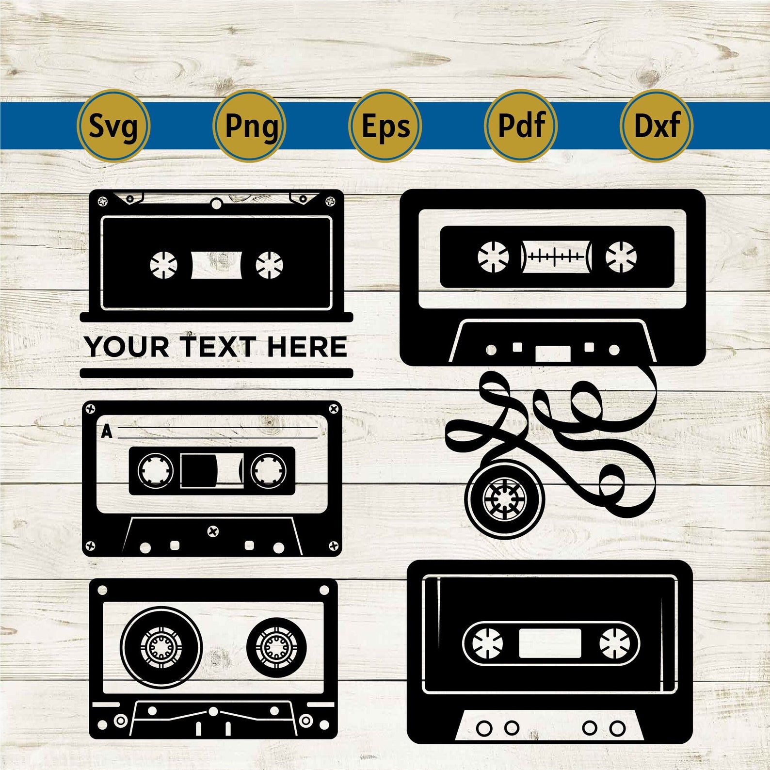 Cassette Tape Svg, Cassette Svg, Cassette Tape, Cassette Clipart, 90s ...