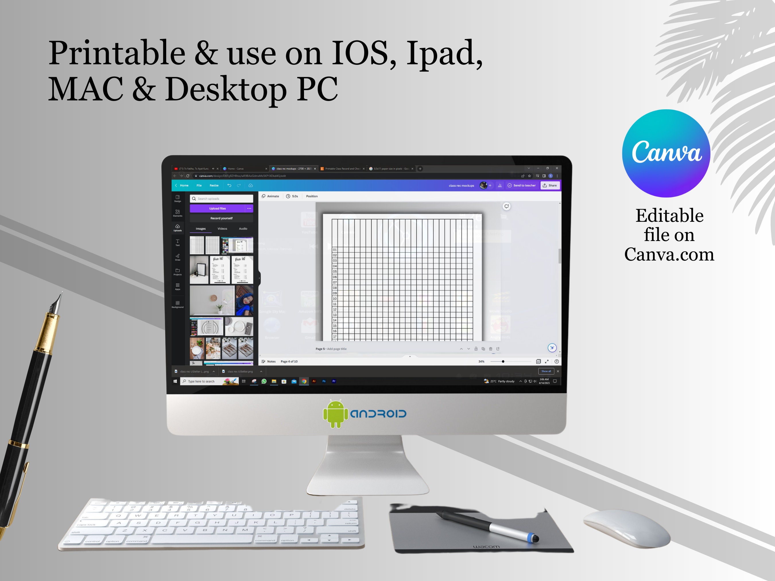 Printable Class Record and Attendance Sheet Teacher Gradebook Printable ...
