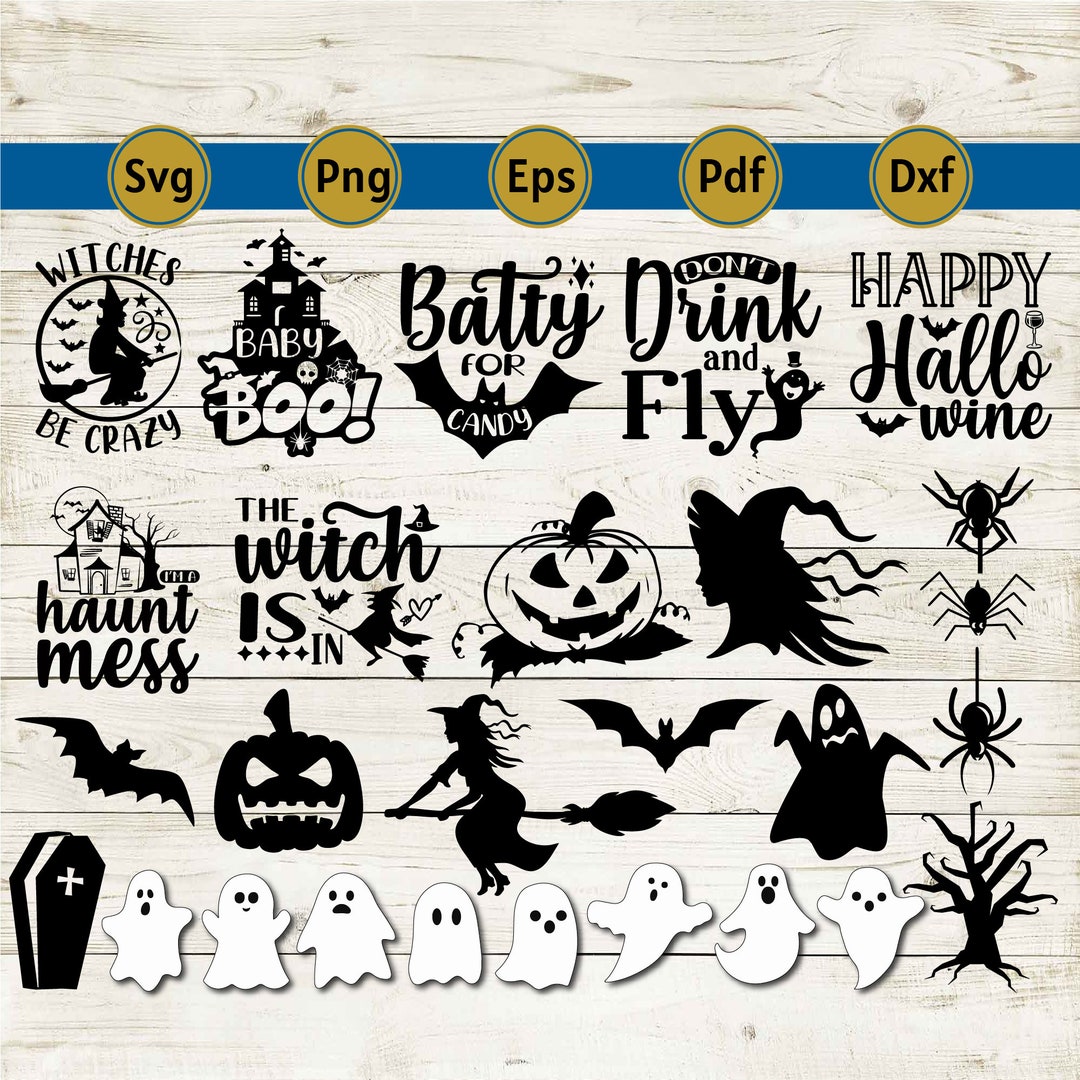Halloween Svg Bundle, Cute Ghost Svg, Spooky Vibes Svg, Pumpkin Svg ...