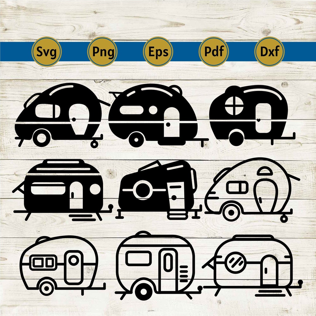 Camper Trailer Svg - Camping Svg - Camper Clipart - RV Svg - Camper ...