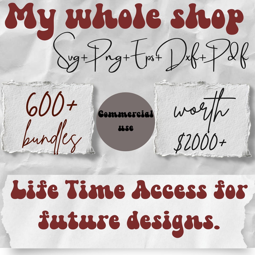 Entire Shop Svg Png Bundles, Whole Shop, Entire Store Bundle, Life Time ...