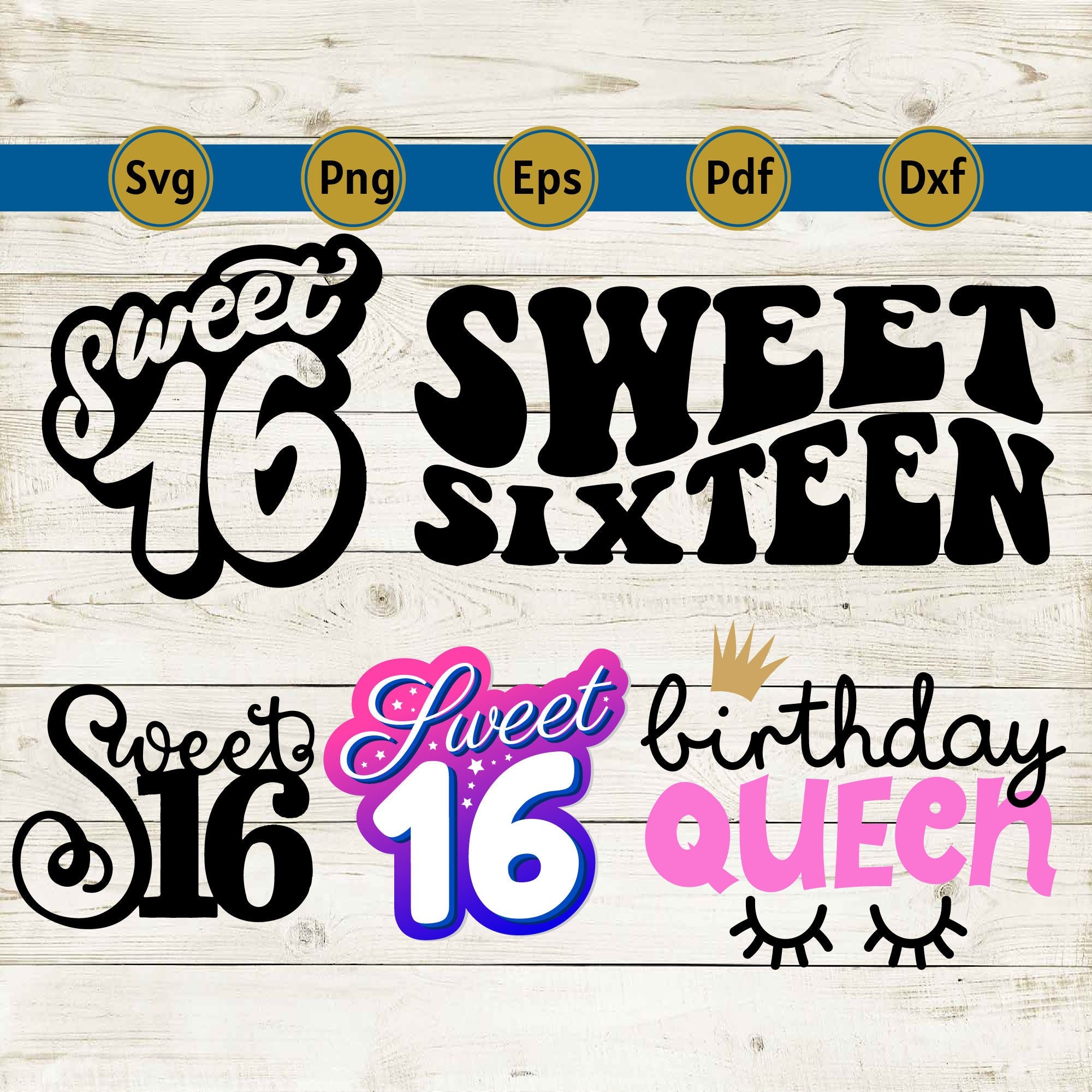 Sweet 16 Svg Sweet Sixteen Svg Sweet 16 Png Sweet 16 Squad Etsy