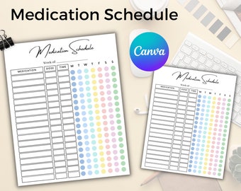 Medication Log Printable | Weekly Medicine Schedule | Vitamin Tracker ...